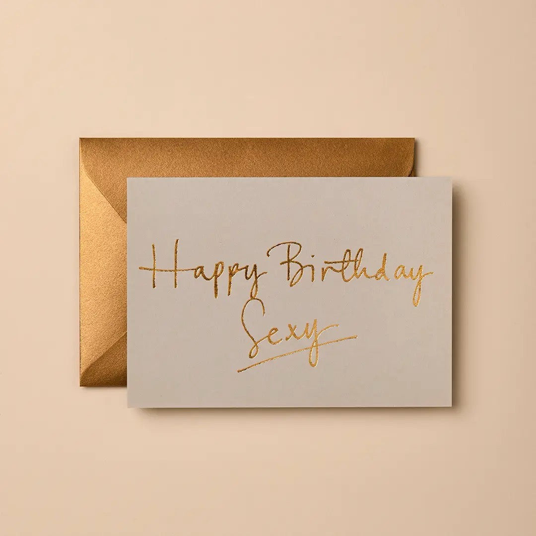 Happy Birthday Sexy (Dove Grey) - greeting card – Kim Wallace Ceramics