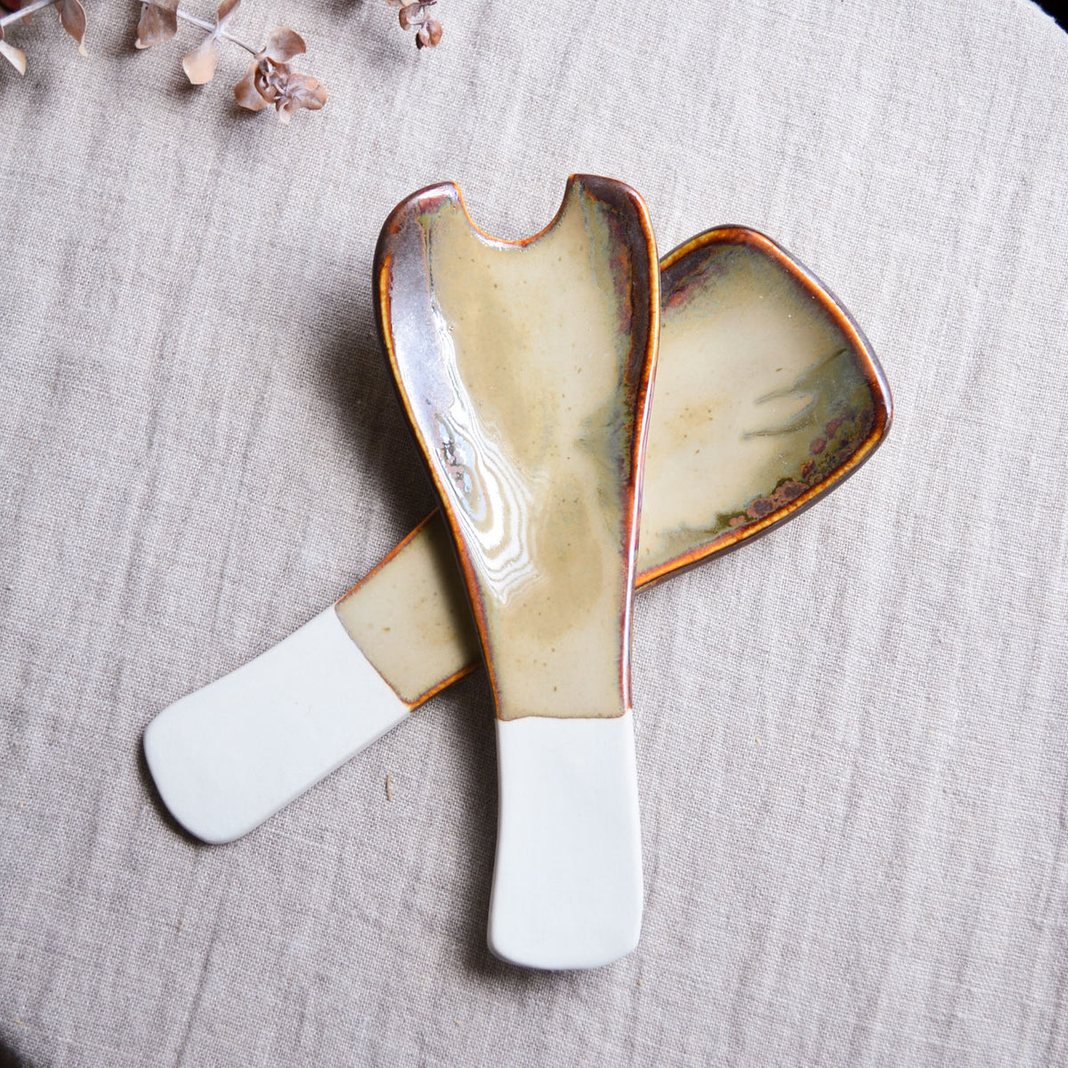 Handmade ceramic salad servers ~ Kim Wallace Ceramics Australia