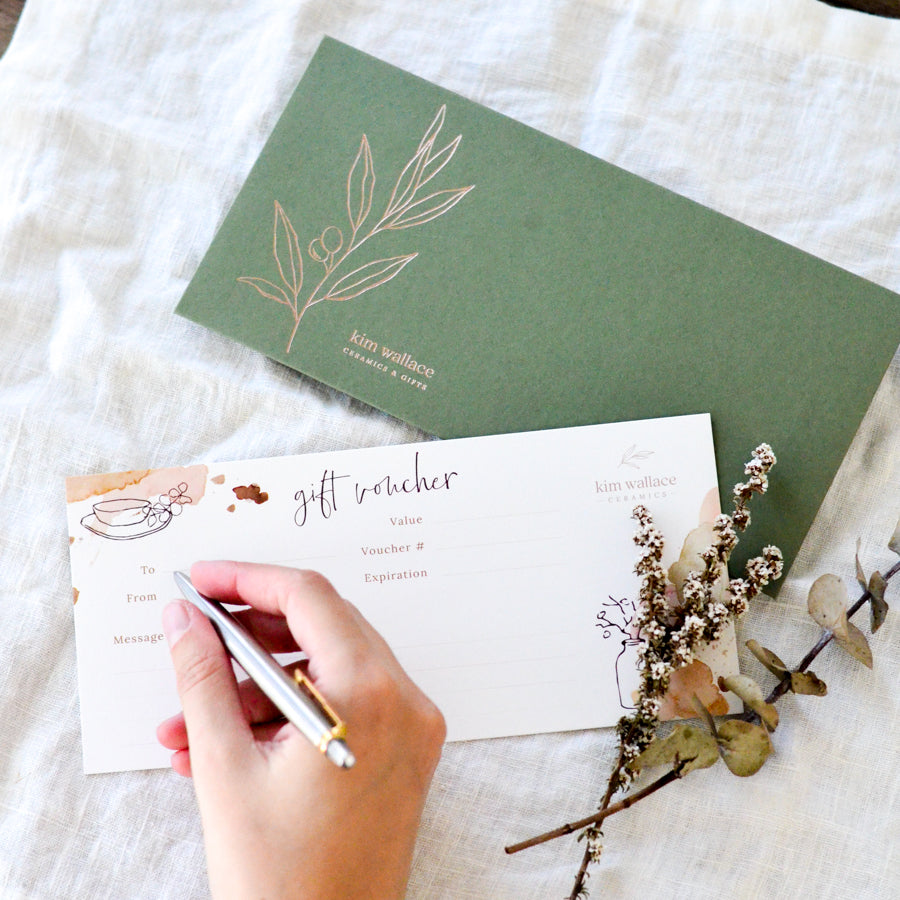 The Ultimate Handmade Gift Voucher personal gift – Kim Wallace Ceramics