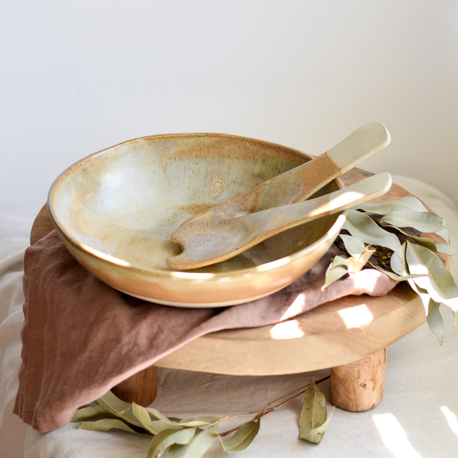 Handmade serving bowl, Pebblestone ~ Kim Wallace Ceramics Australia